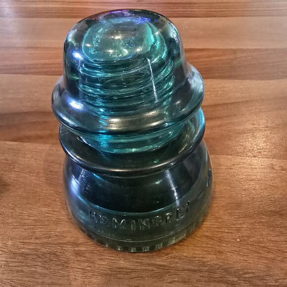 Other | Vintage Hemingray 42 Aqua Blue Green Glass Insulator Beaded ...